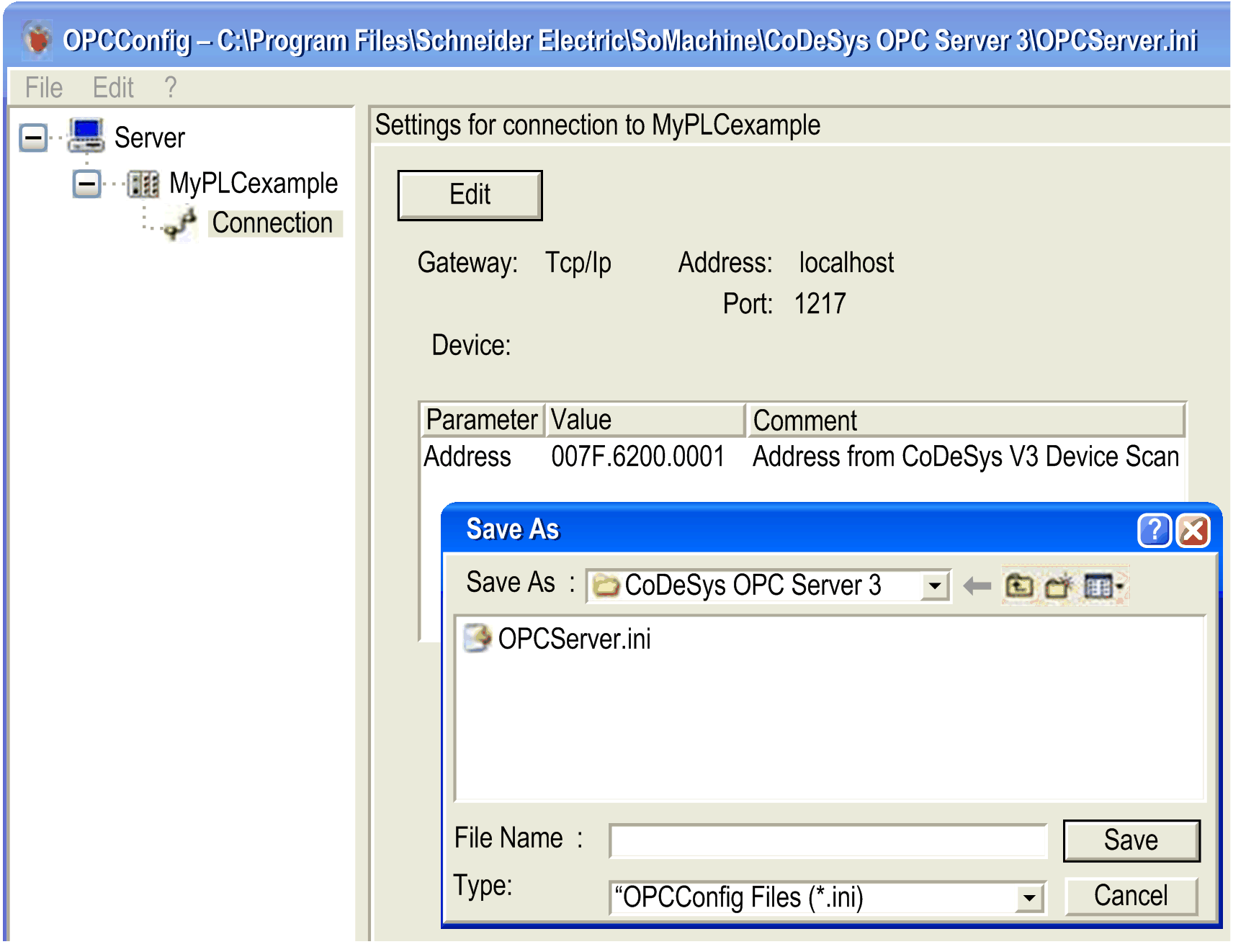 OPC Server Configuration of EcoStruxure Machine Expert Controllers with the OPC Configuration Tool